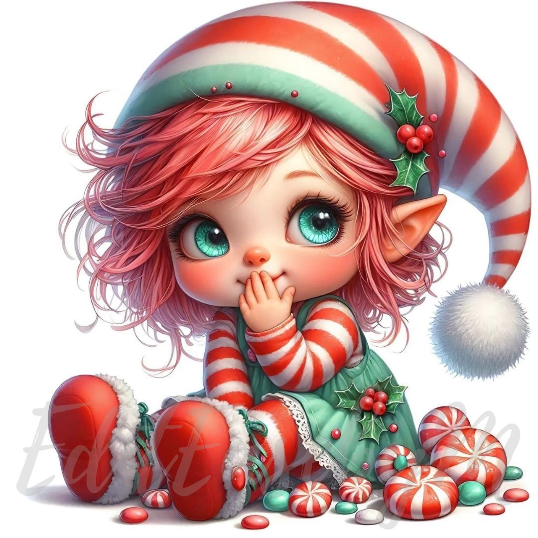 Candy Cane Caper Gnome Clipart | 10 High-quality 300 DPI Jpgs ...