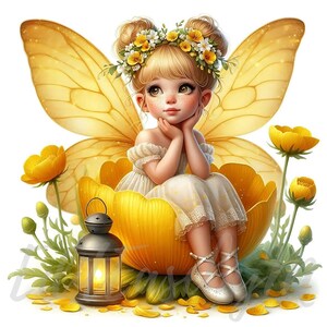 Buttercup Lantern Fairy Clipart | 10 High-quality 300 DPI Jpegs ...