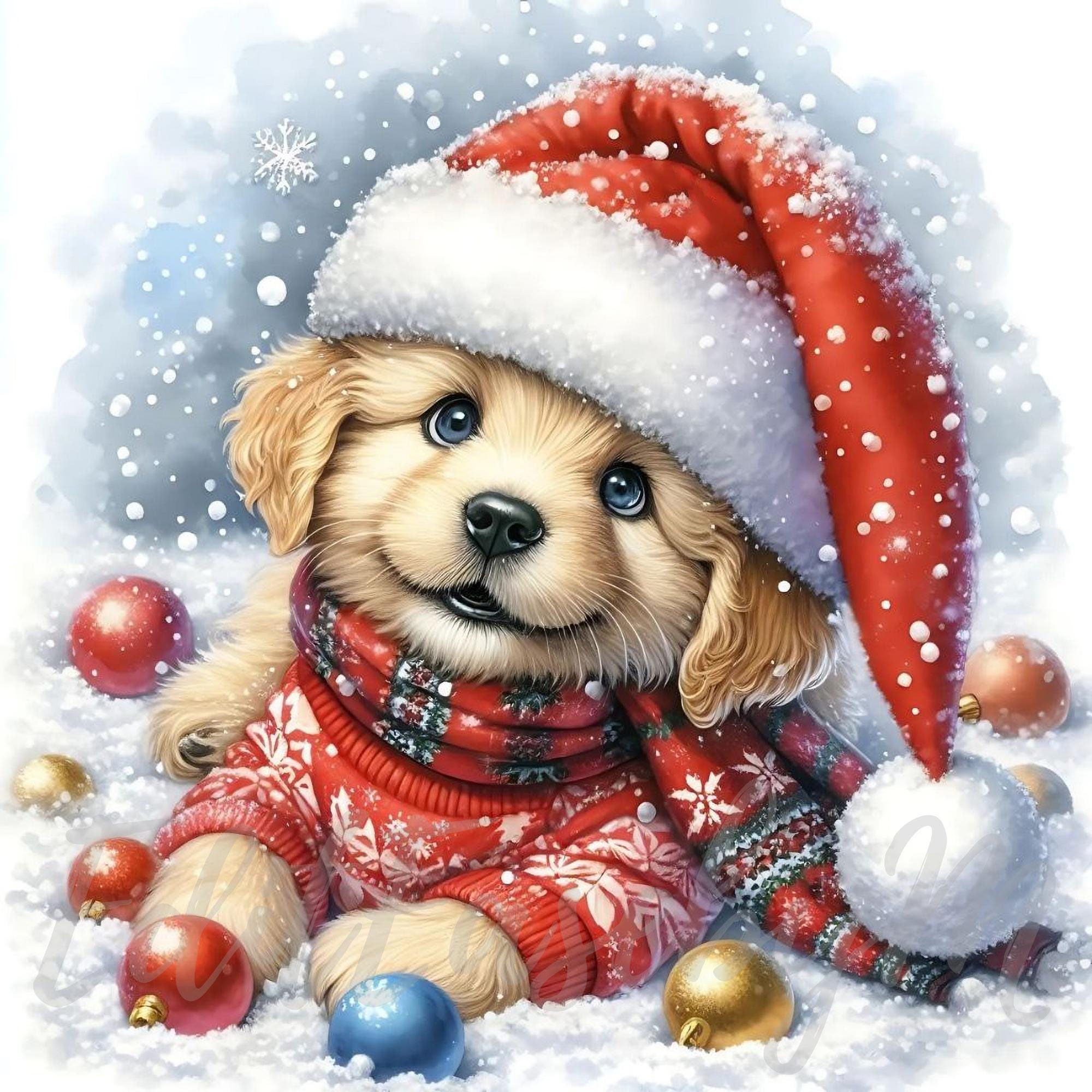 Quirky Christmas Dog Clipart | 10 High-quality 300 DPI Jpegs Commercial ...