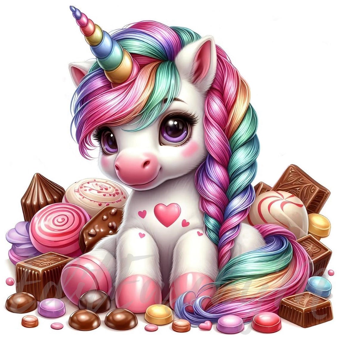 Sweet Treats Unicorn Clipart | 10 High-quality 300 DPI Jpegs Commercial ...