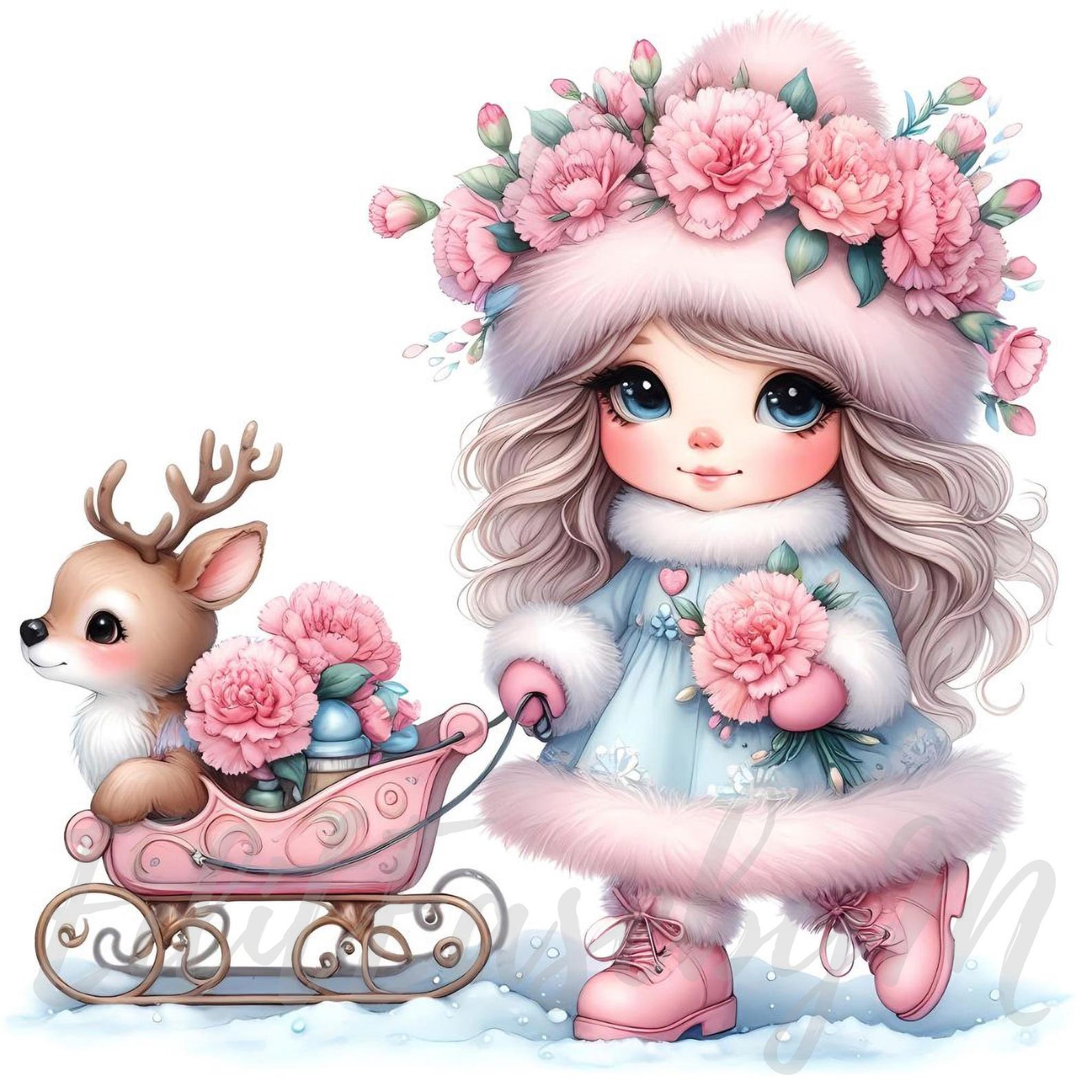 Reindeer Friend Gnome Clipart | 10 High-quality 300 DPI Jpegs ...