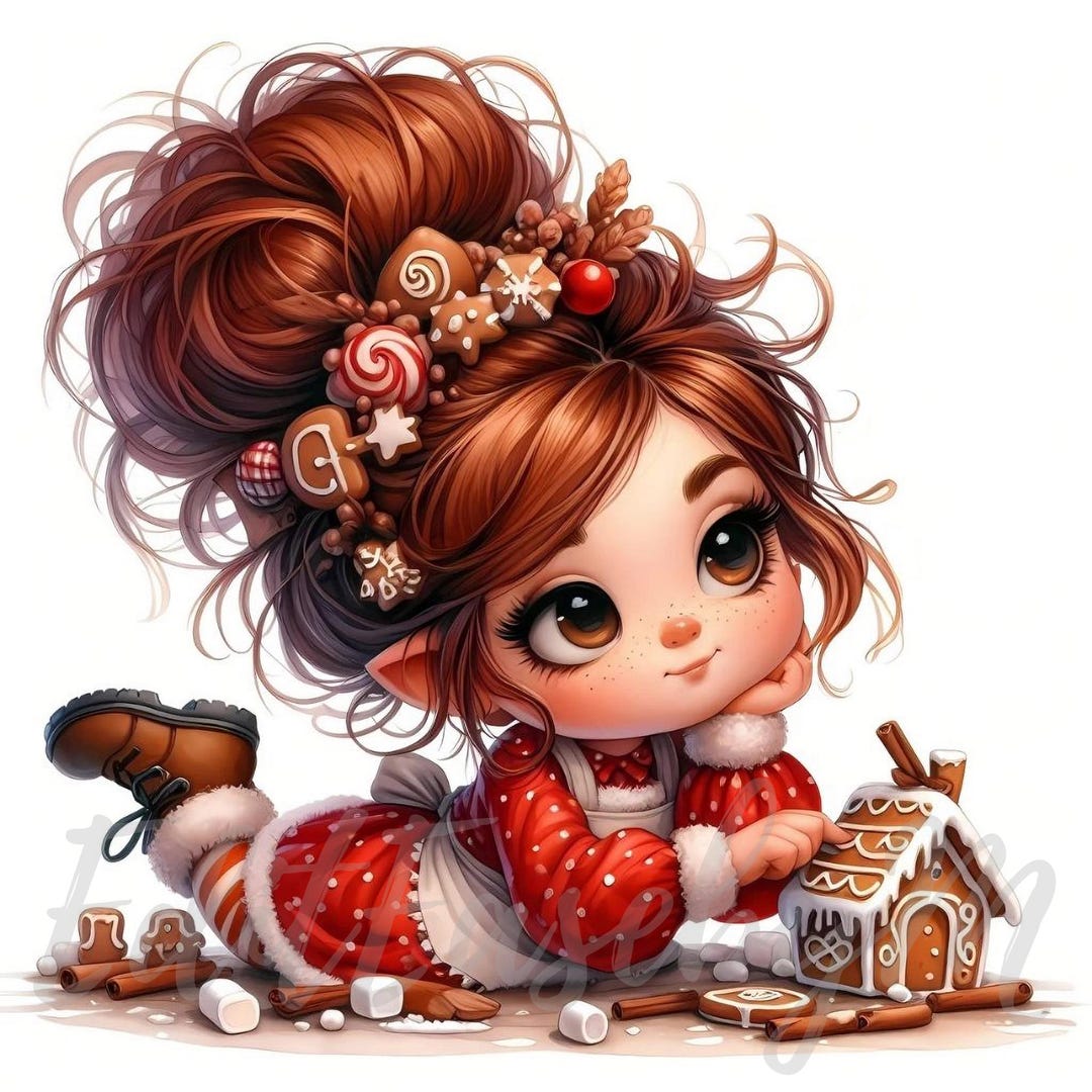 Gingerbread Gnome Clipart | 10 High-quality 300 DPI Jpegs Commercial ...