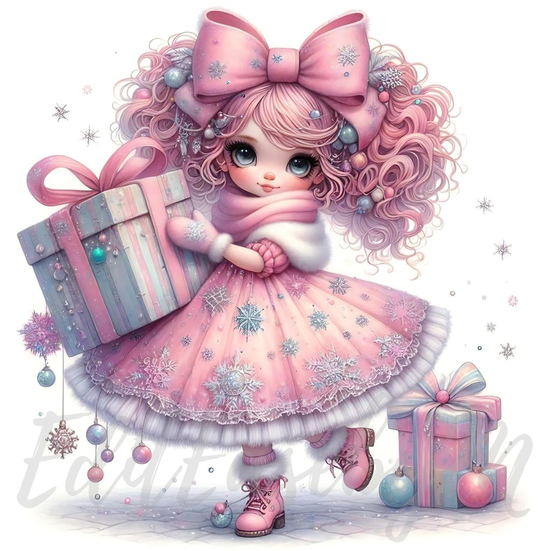 Pink Coquette Doll Clipart | 10 High-quality 300 DPI Jpegs Commercial ...
