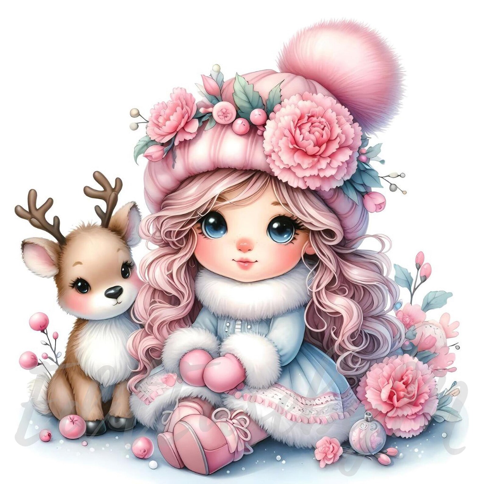 Reindeer Friend Gnome Clipart | 10 High-quality 300 DPI Jpegs ...