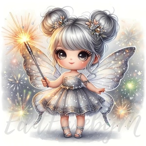 Sparkling New Year Fairy Clipart | 10 High-quality 300 DPI Jpegs ...