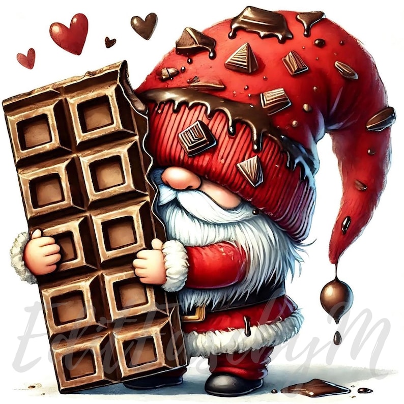 Chocolate Lover Gnome Clipart | 10 High-quality 300 DPI Jpgs Commercial ...