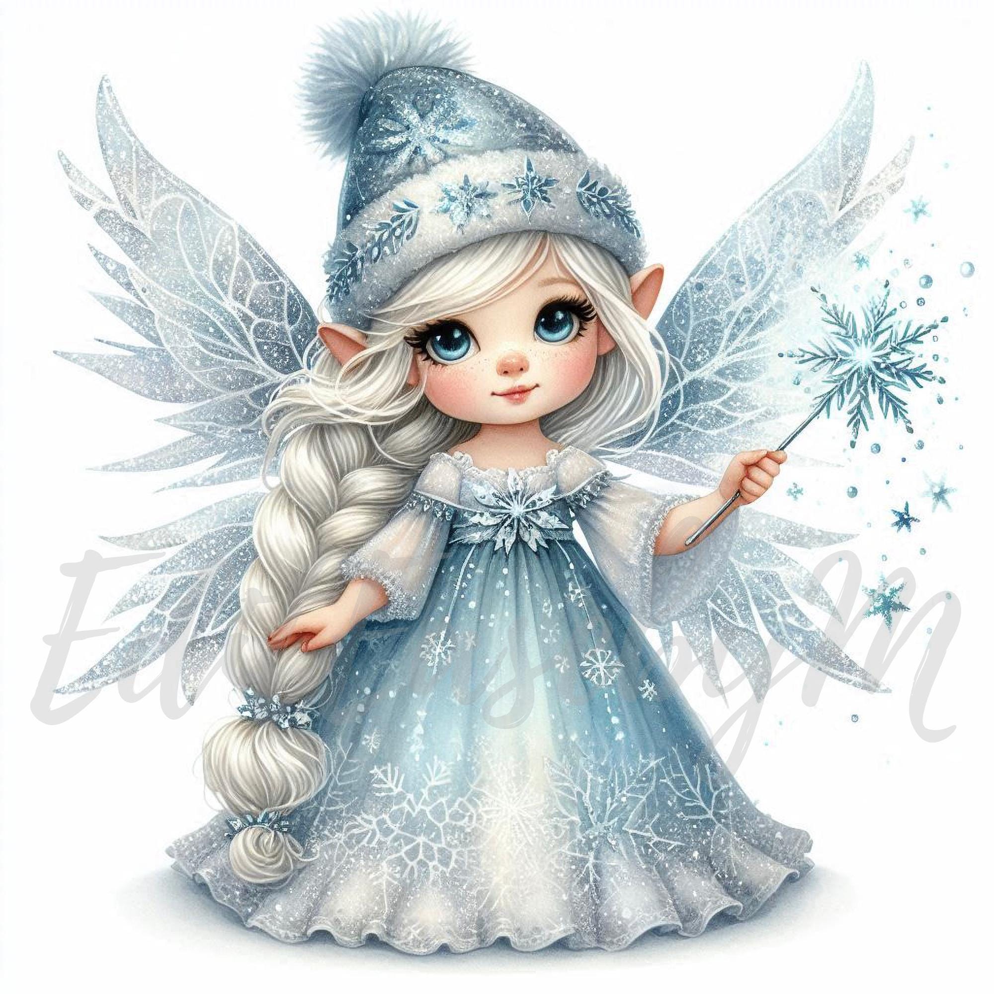 Winter Snowflake Fairy Gnome Clipart 10 High-quality 300 DPI Jpgs ...