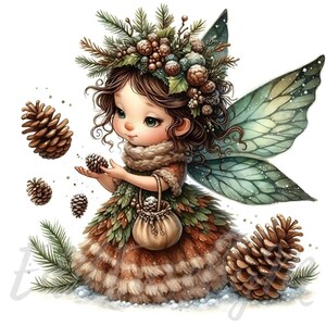 Pinecone Woodland Fairy Clipart | 10 High-quality 300 DPI Jpegs ...