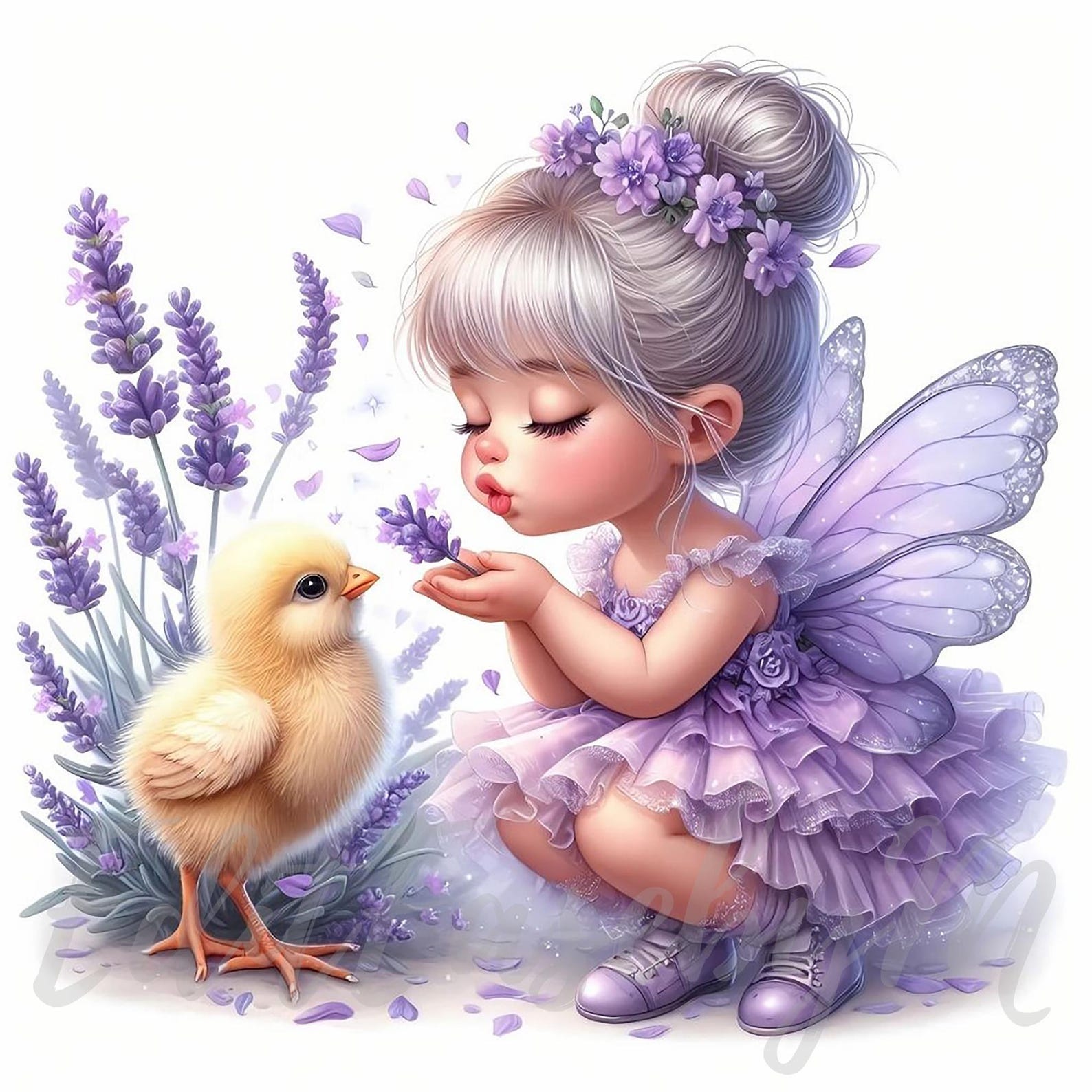 Easter Spring Clipart | 10 Jpegs Commercial Use, Whimsical Lavender ...