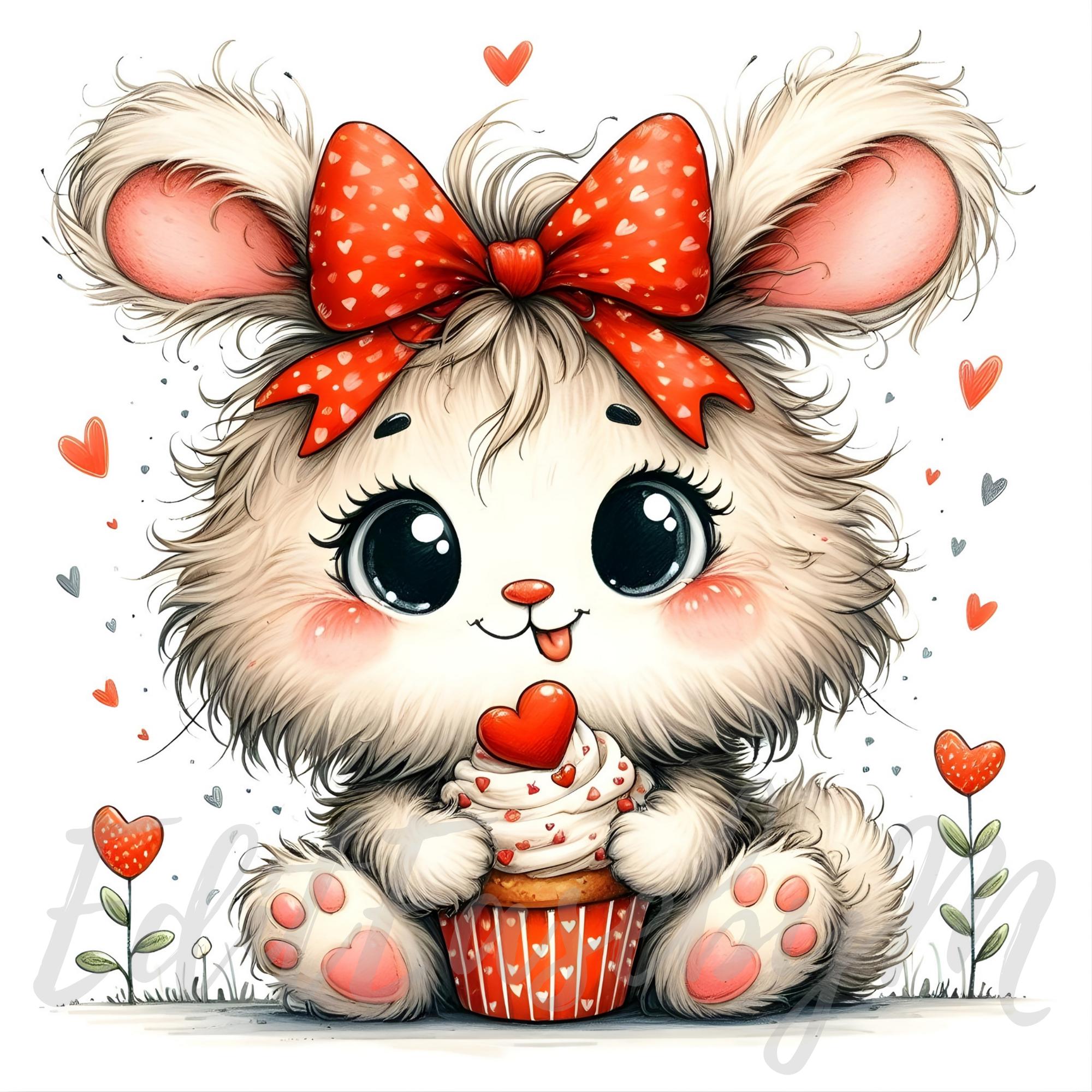 Valentine Bunny Clipart | 10 High-quality 300 DPI Jpegs Commercial Use ...