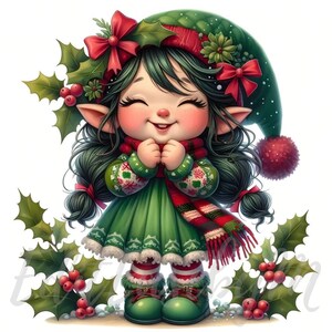 Mistletoe Mischief Gnome Clipart | 10 High-quality 300 DPI Jpegs ...