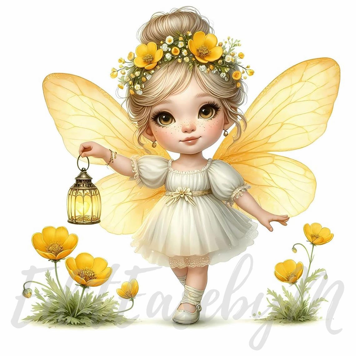 Buttercup Lantern Fairy Clipart | 10 High-quality 300 DPI Jpegs ...