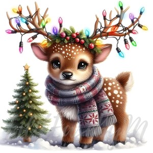 Christmas Reindeer Clipart | 10 High-quality 300 DPI Jpegs Commercial ...