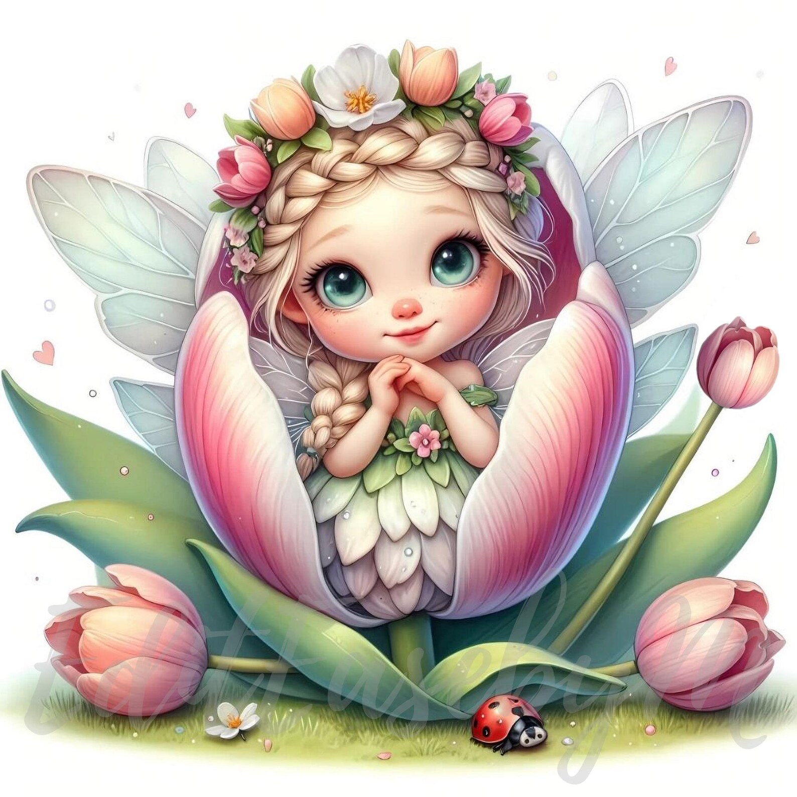 Tulip Sprite Fairy Clipart | 10 High-quality 300 DPI Jpegs Commercial ...
