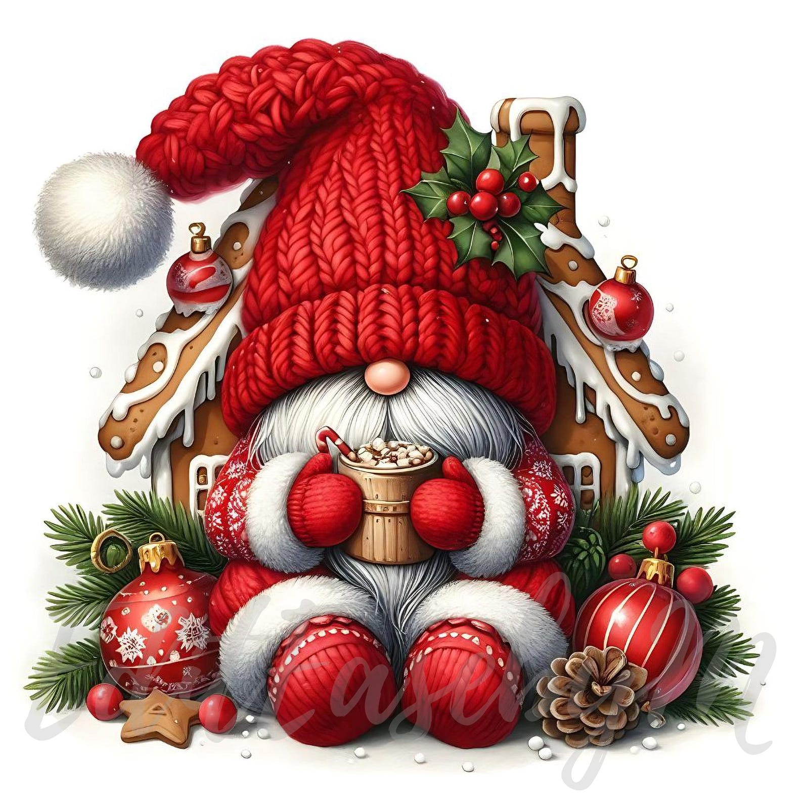 Christmas Santa Gnome Clipart | 10 High-quality 300 DPI Jpegs ...
