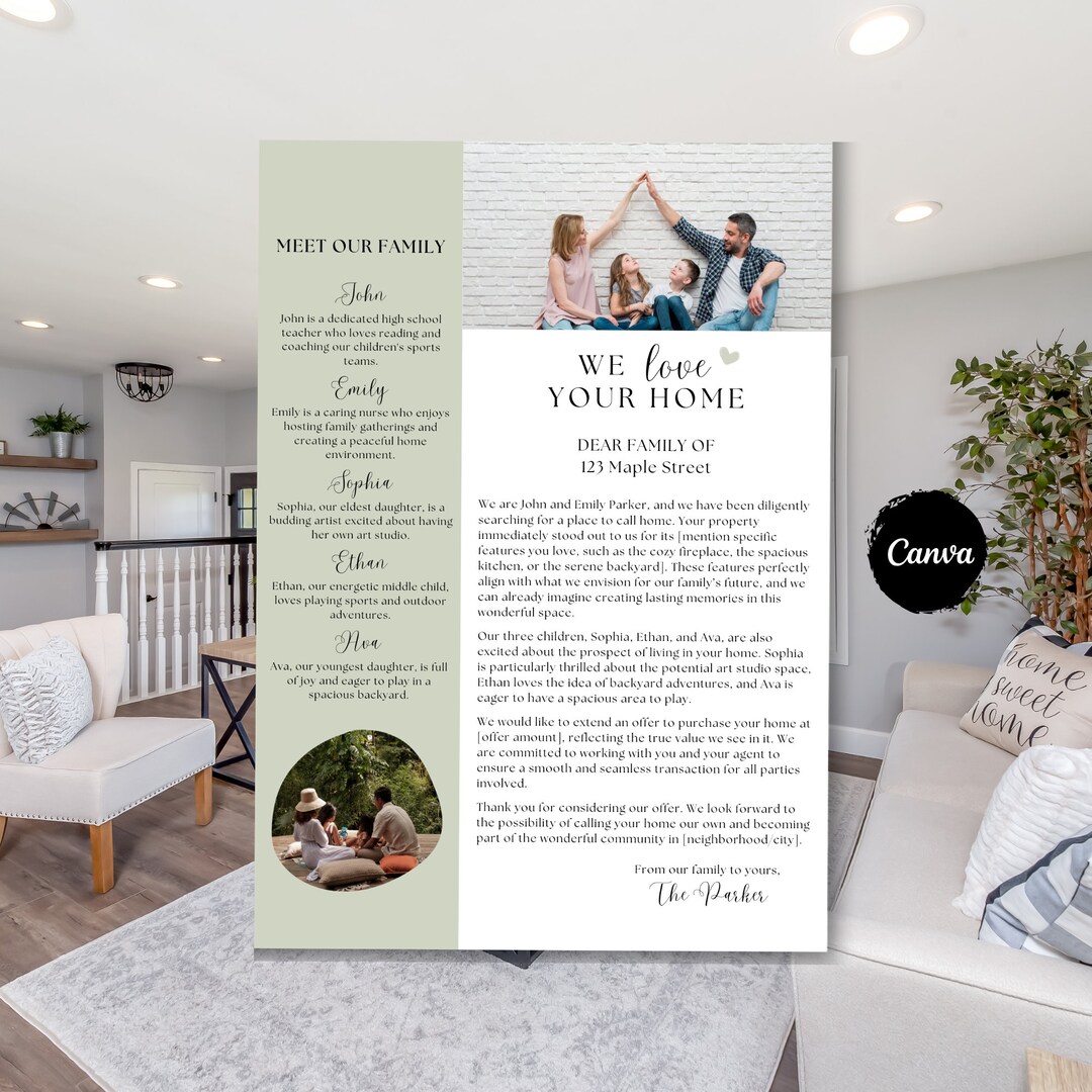 Home Offer Letter Template Editable Offer Letter Buying Home Letter to ...