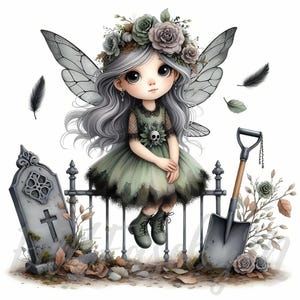 Enchanted Graveyard Fairy Clipart | 10 High-quality 300 DPI Jpegs ...