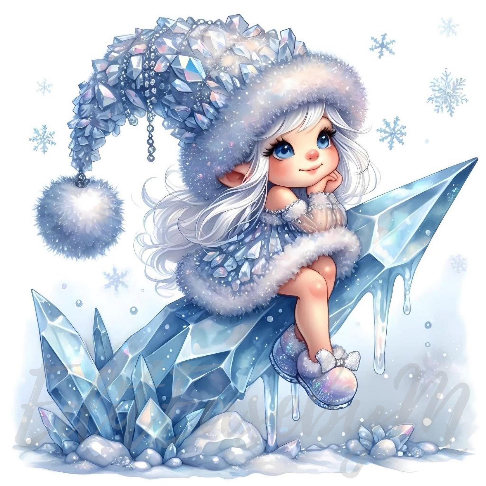 Ice Crystal Gnome Clipart | 10 High-quality 300 DPI Jpegs Commercial ...