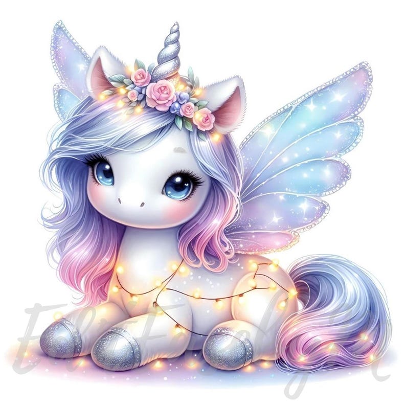 Twinkle Light Fairy Unicorn Clipart 10 High-quality 300 DPI Jpgs ...