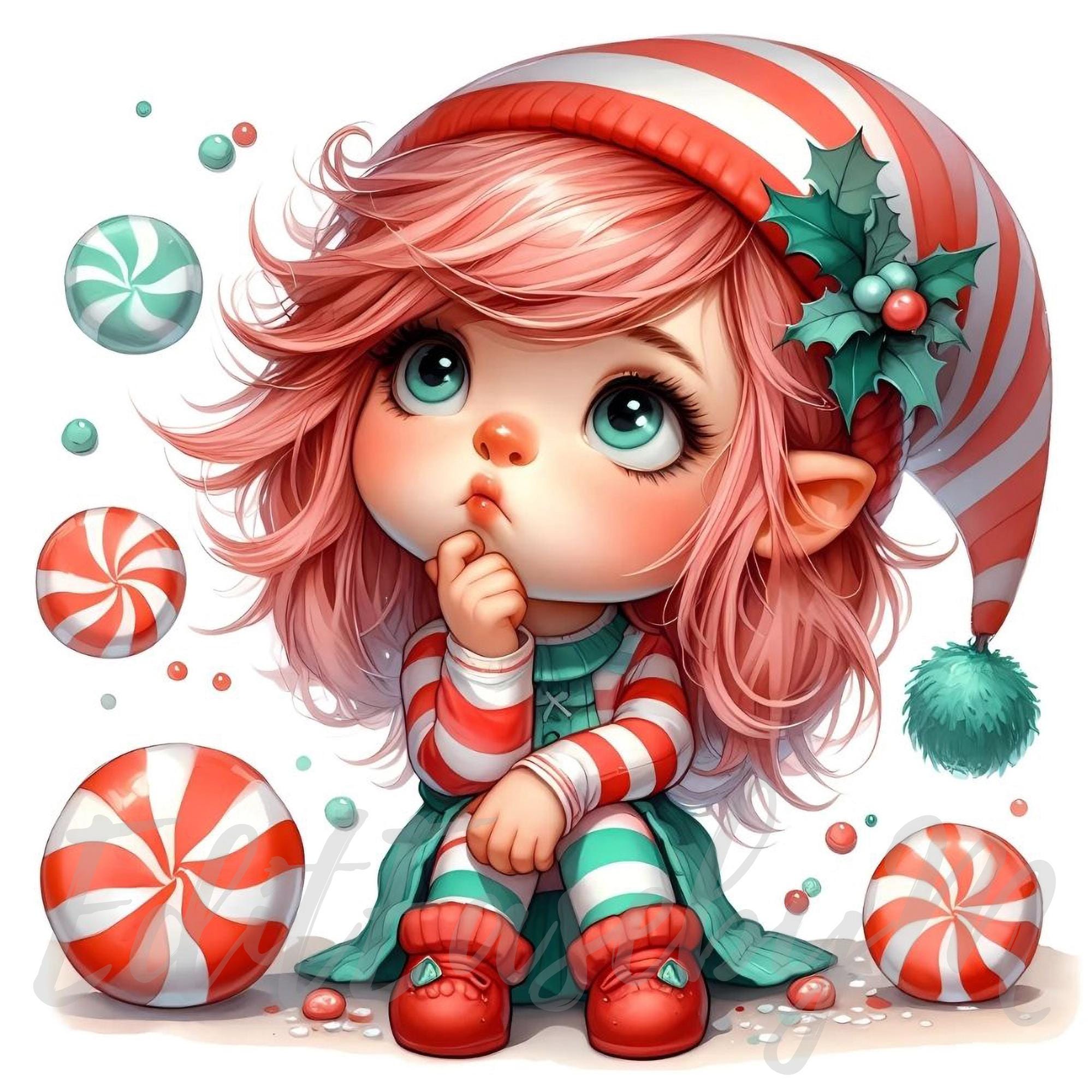 Candy Cane Caper Gnome Clipart | 10 High-quality 300 DPI Jpgs ...