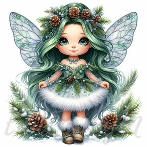 Pine Forest Fairy Clipart | 10 High-quality 300 DPI Jpegs Commercial ...