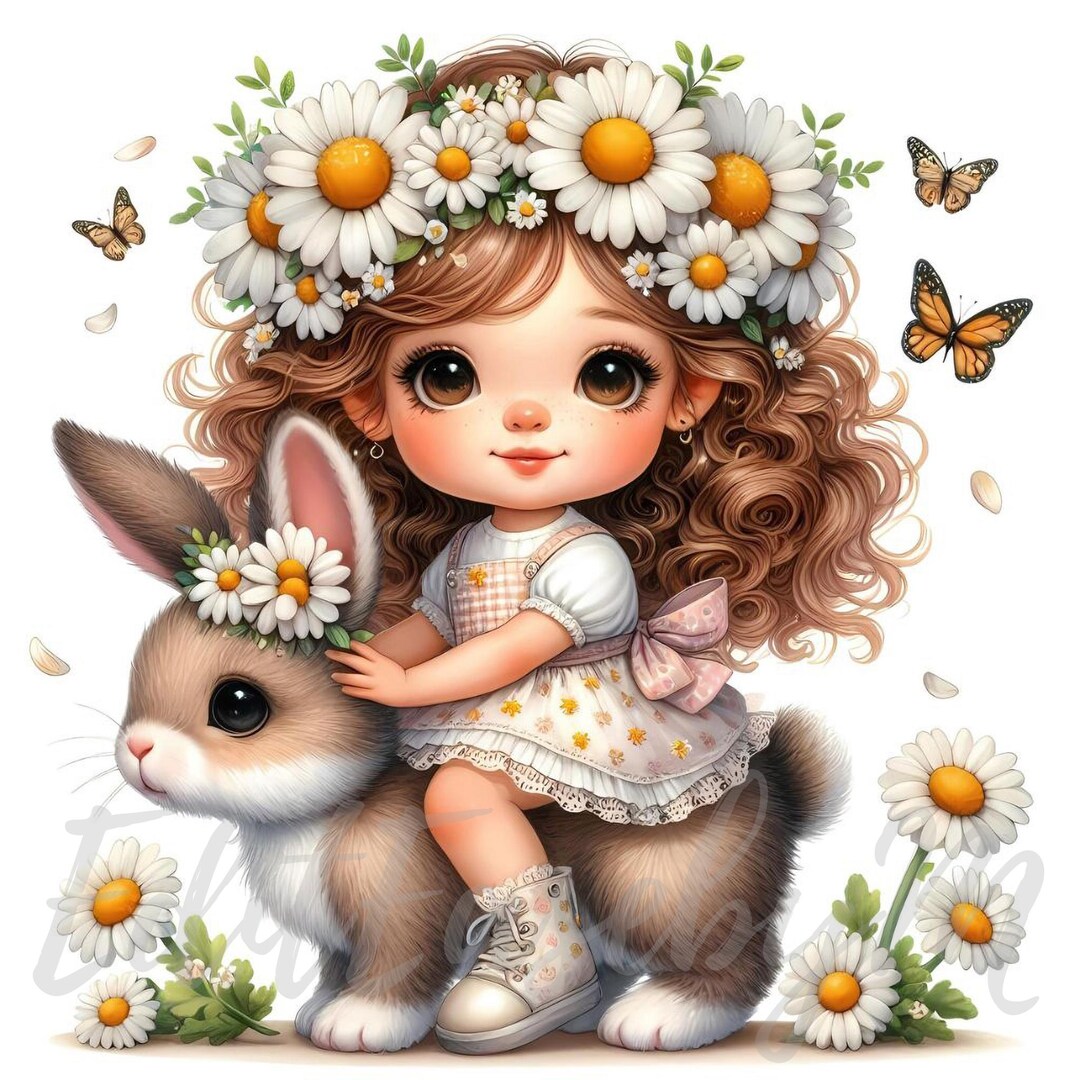 Bunny Friend Gnome Clipart | 10 High-quality 300 DPI Jpegs Commercial ...