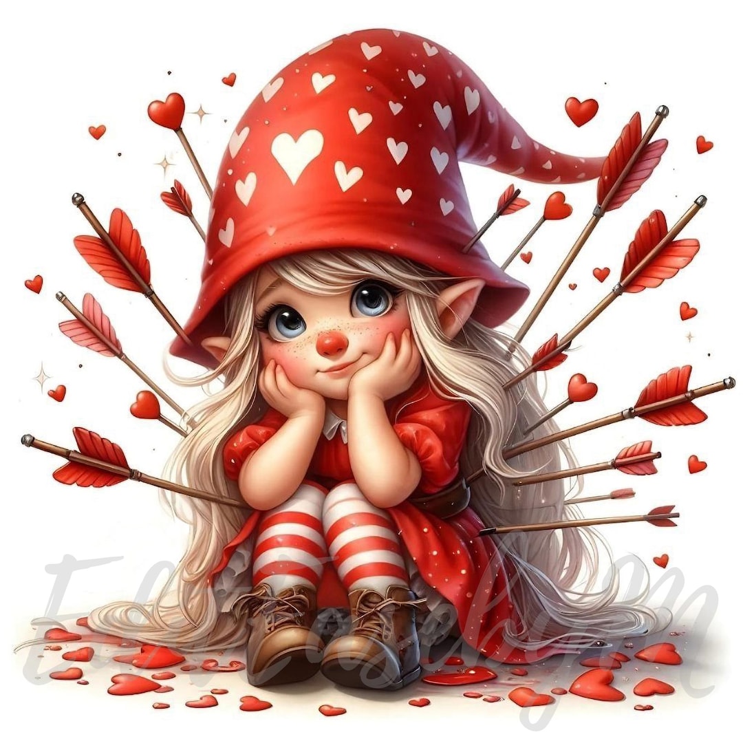 Cupid Apprentice Gnome Clipart | 10 High-quality 300 DPI Jpegs ...