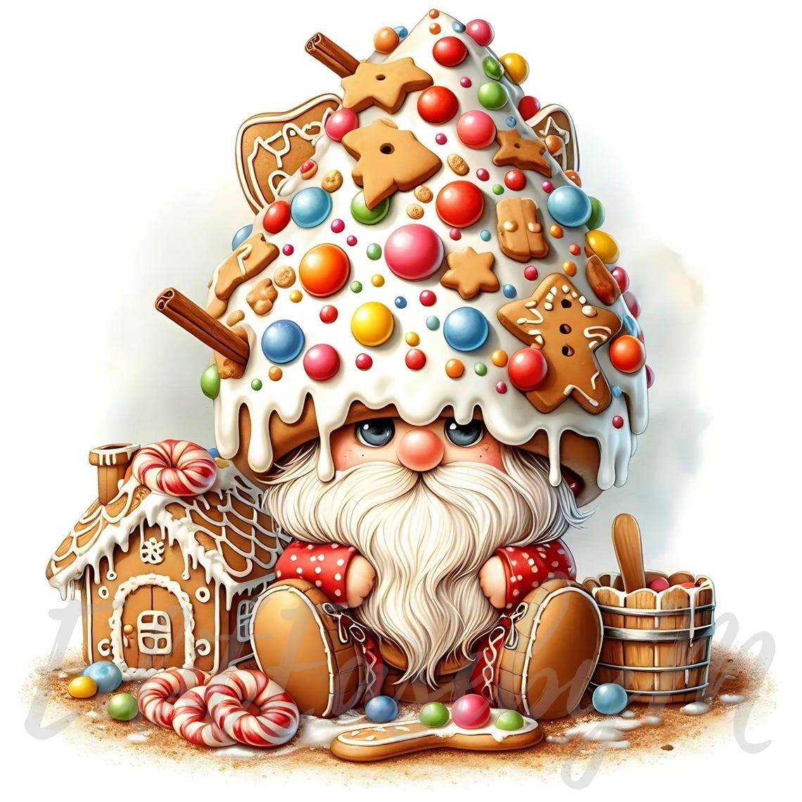 Gingerbread Baker Gnome Clipart | 10 High-quality 300 DPI JPG ...