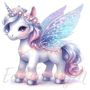 Twinkle Light Fairy Unicorn Clipart | 10 High-quality 300 DPI Jpgs ...