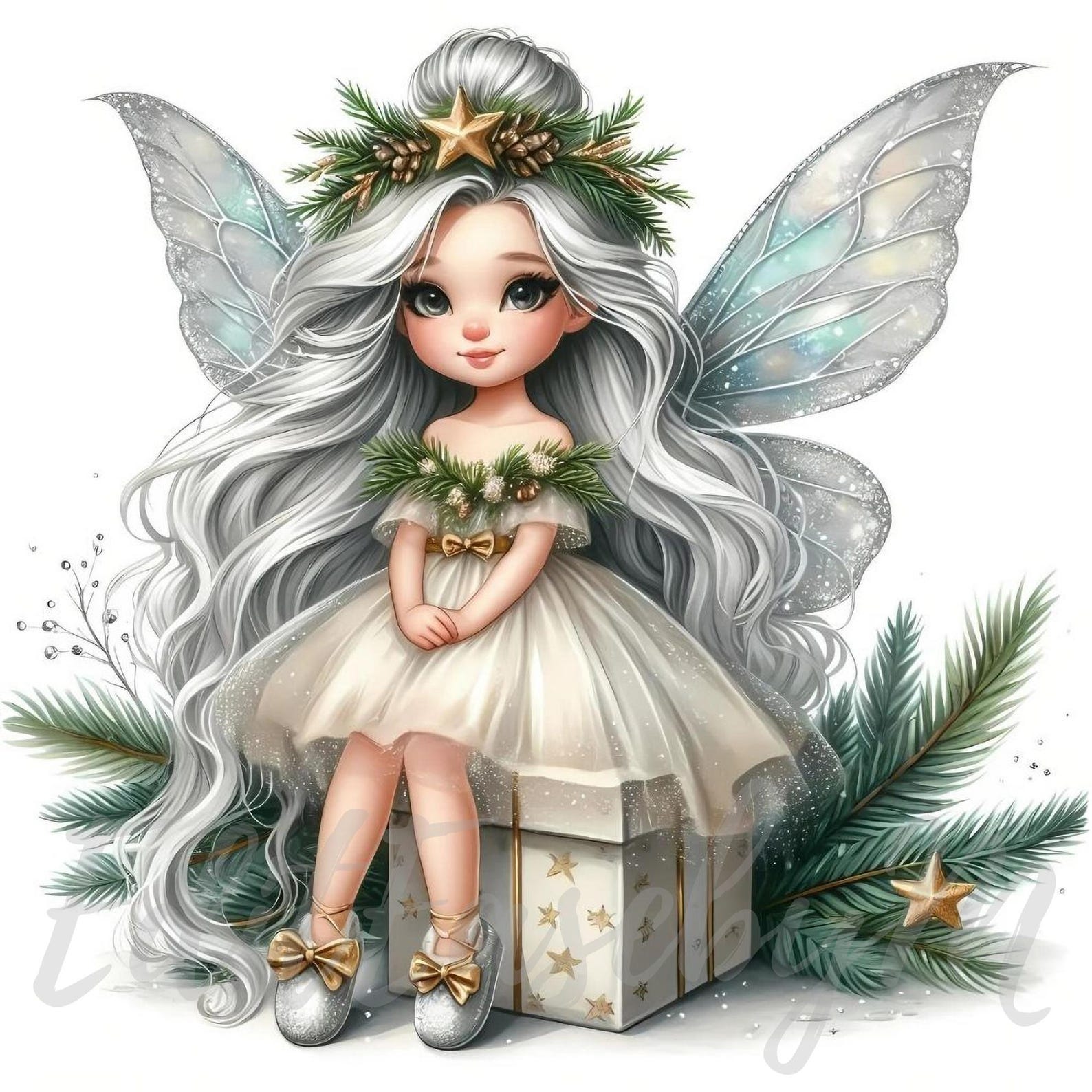 Christmas Tree Fairy Clipart | 10 High-quality 300 DPI Jpegs Commercial ...