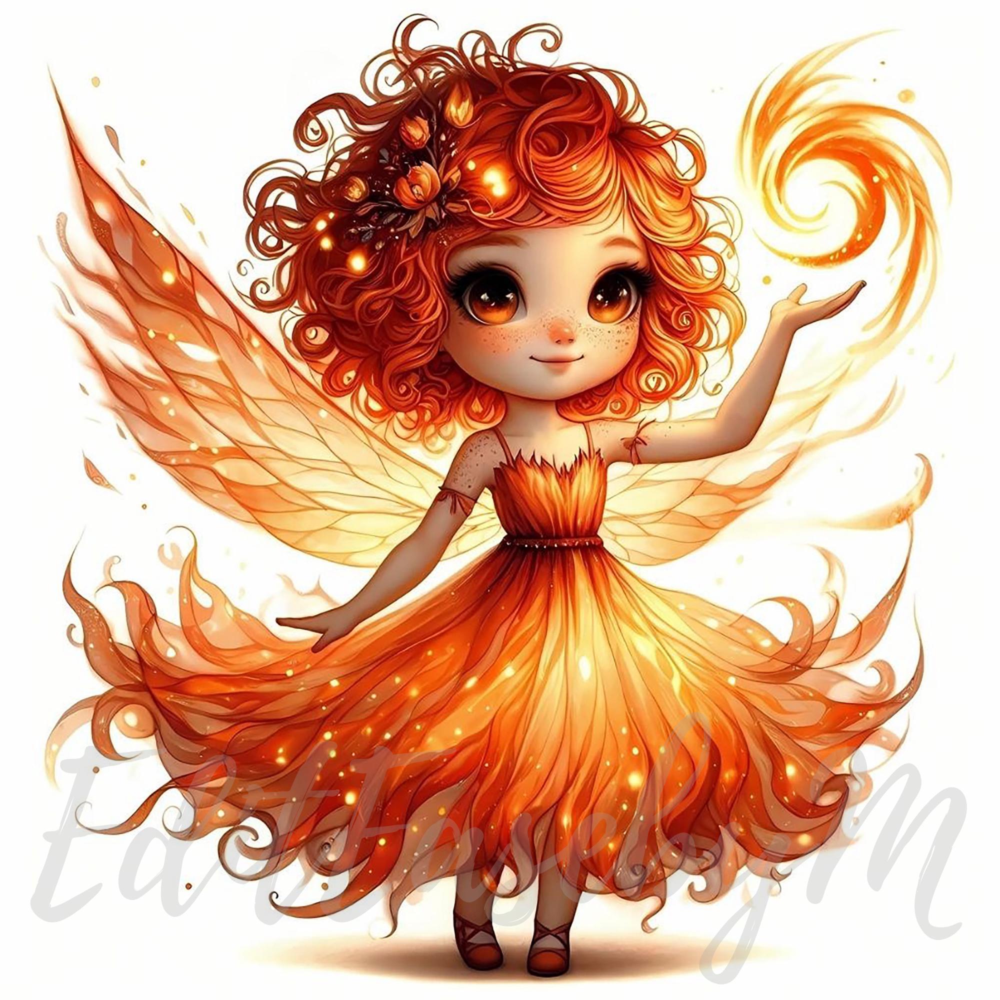 Ember Glow Fairy Clipart | 10 High-quality 300 DPI Jpegs Commercial Use ...