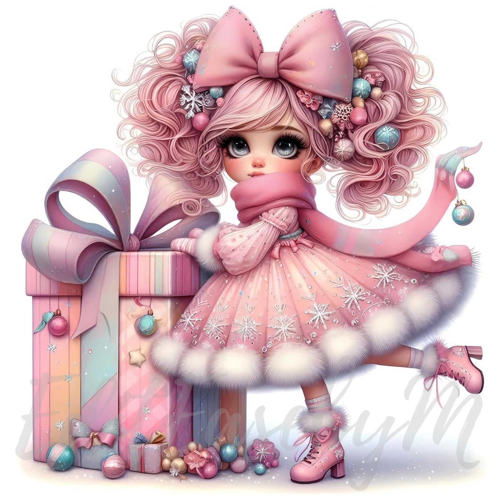 Pink Coquette Doll Clipart | 10 High-quality 300 DPI Jpegs Commercial ...