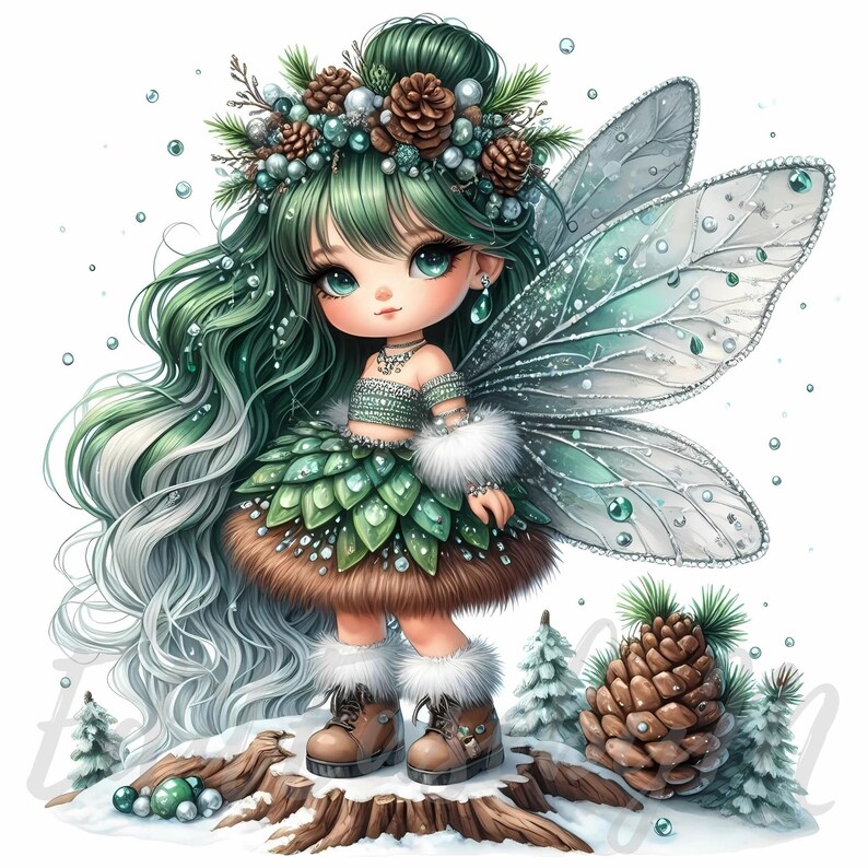 Pine Forest Fairy Clipart | 10 High-quality 300 DPI Jpegs Commercial ...