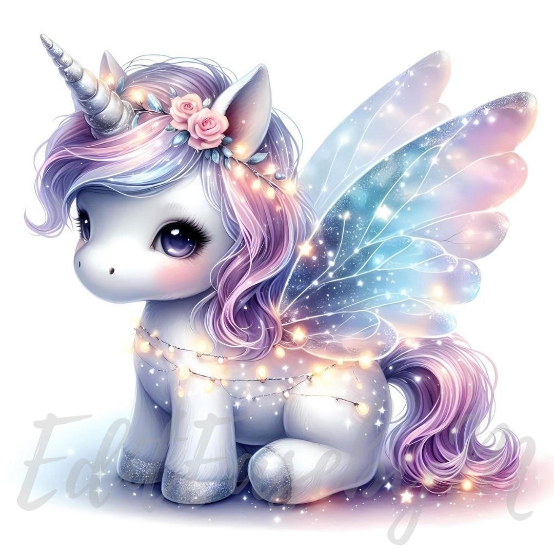 Twinkle Light Fairy Unicorn Clipart | 10 High-quality 300 DPI Jpgs ...