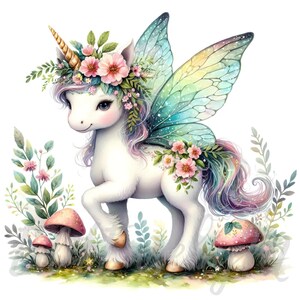 Enchanted Fairy Unicorn Clipart | 10 High-quality 300 DPI Jpegs ...