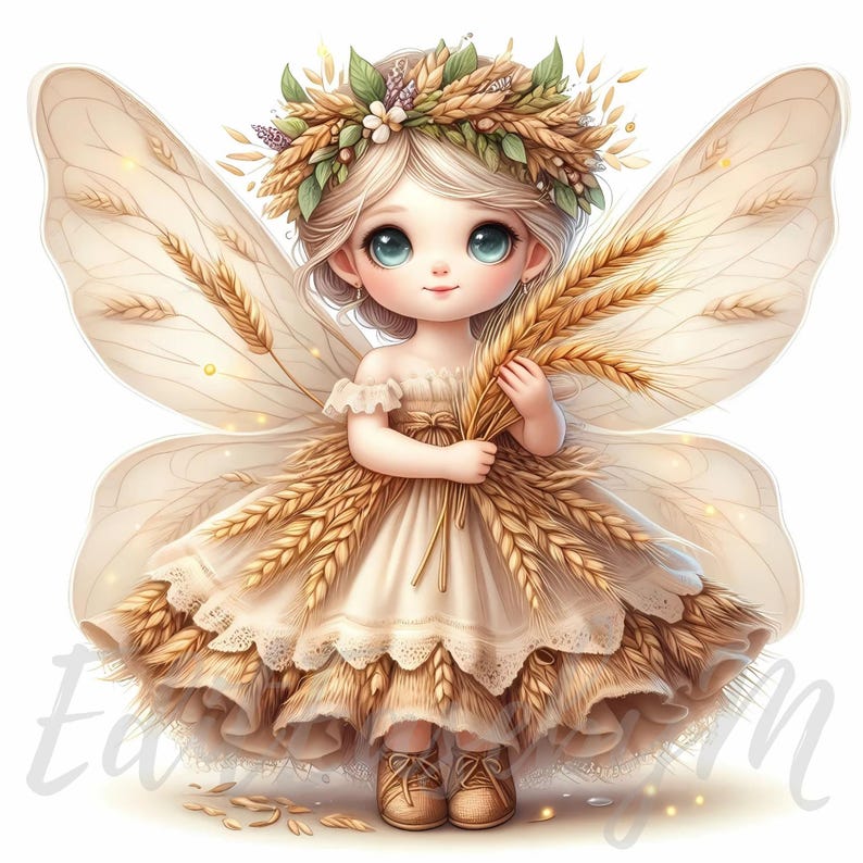 Wheatfield Fairy Clipart | 10 High-quality 300 DPI Jpegs Commercial Use ...