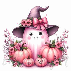 Cute Witch Ghost Clipart | 10 High-quality 300 DPI Jpegs Commercial Use ...