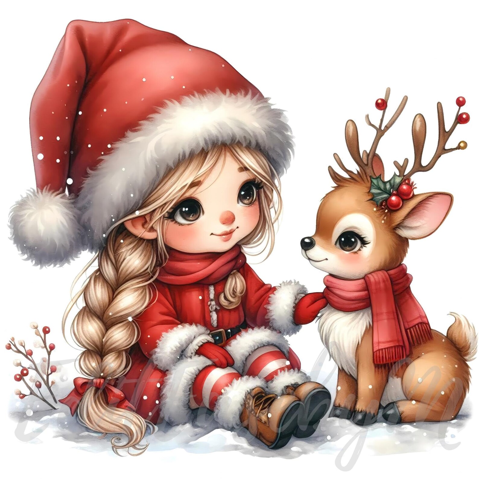 Reindeer Friend Gnome Clipart | 10 High-quality 300 DPI Jpegs ...