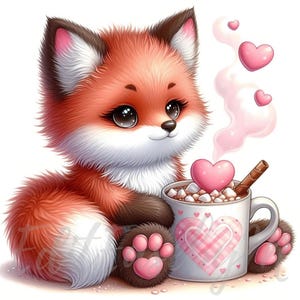 Snuggle Fox Clipart | 10 High-quality 300 DPI Jpegs Commercial Use ...