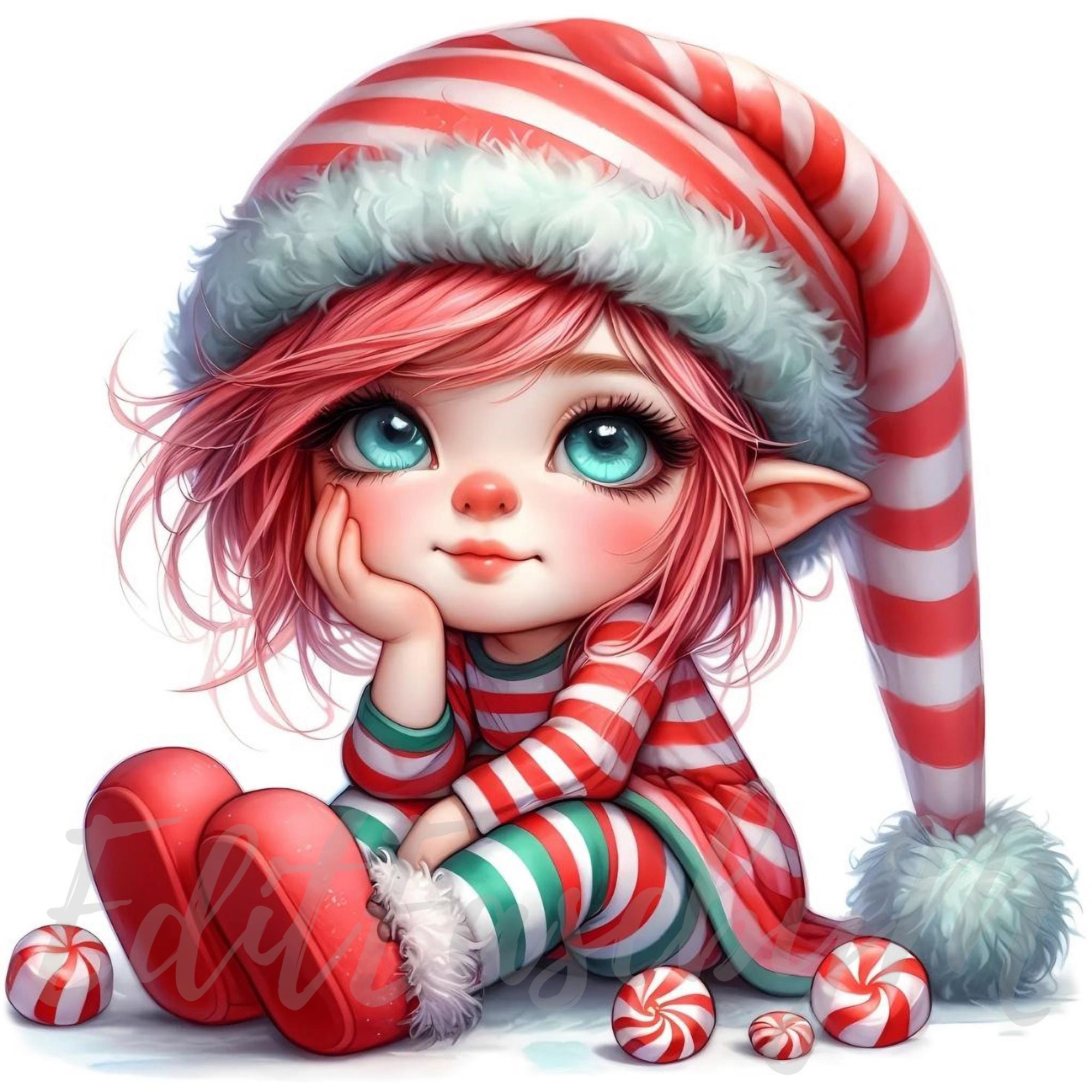 Candy Cane Caper Gnome Clipart | 10 High-quality 300 DPI Jpgs ...