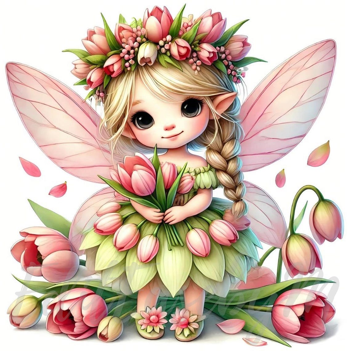 Tulip Sprite Fairy Clipart | 10 High-quality 300 DPI Jpegs Commercial ...