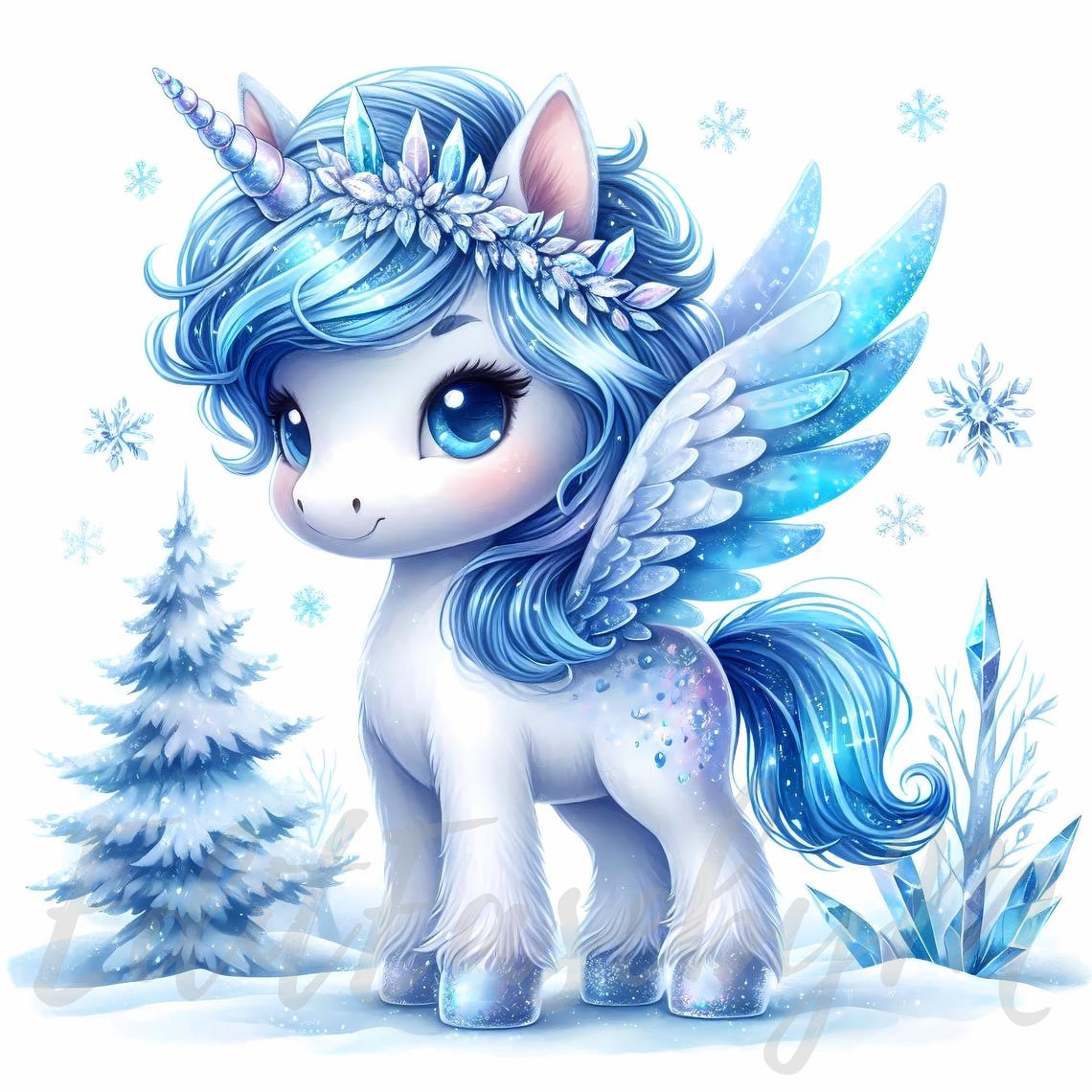 Winter Wonderland Unicorn Clipart 10 High-quality 300 DPI Jpegs ...