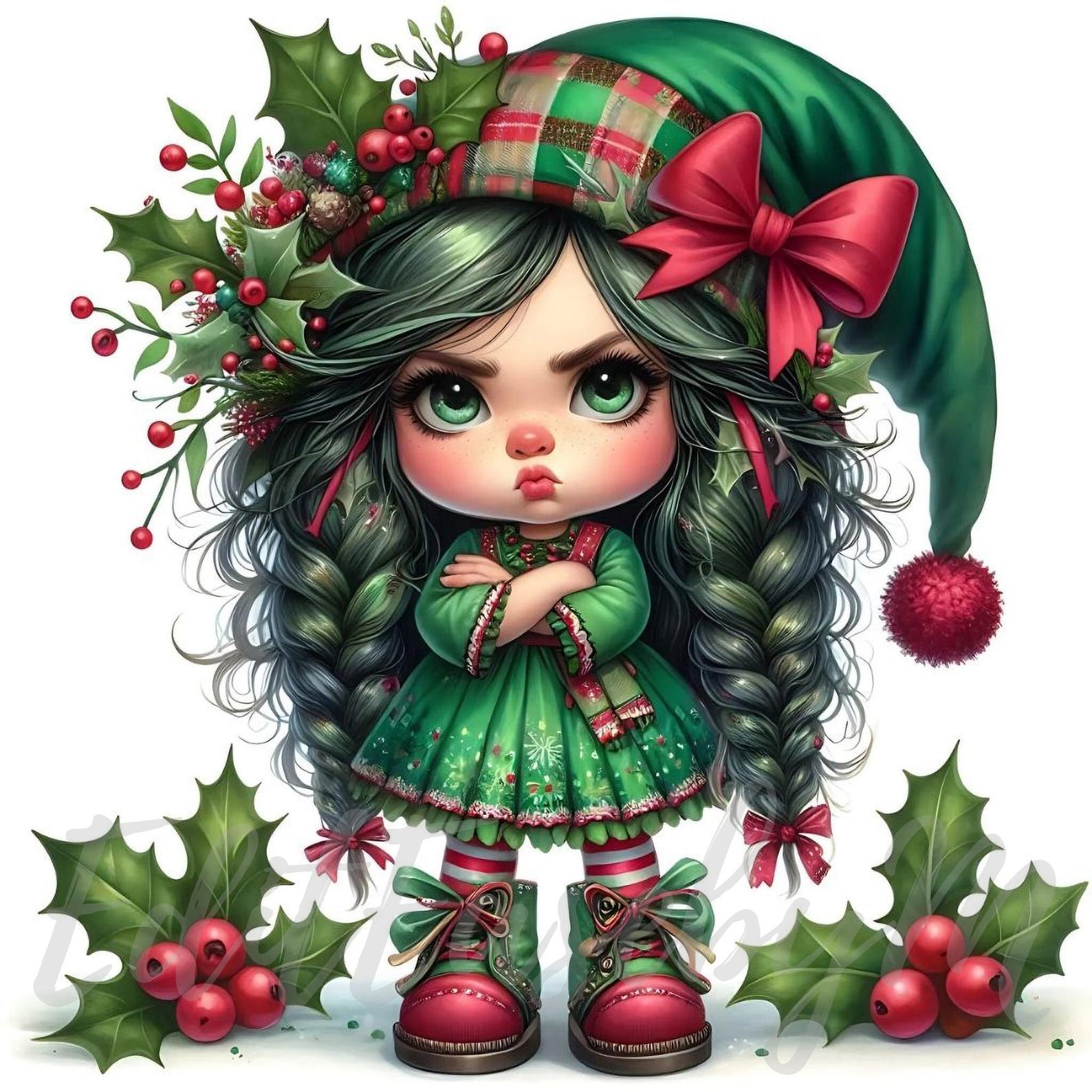 Mistletoe Mischief Gnome Clipart | 10 High-quality 300 DPI Jpegs ...