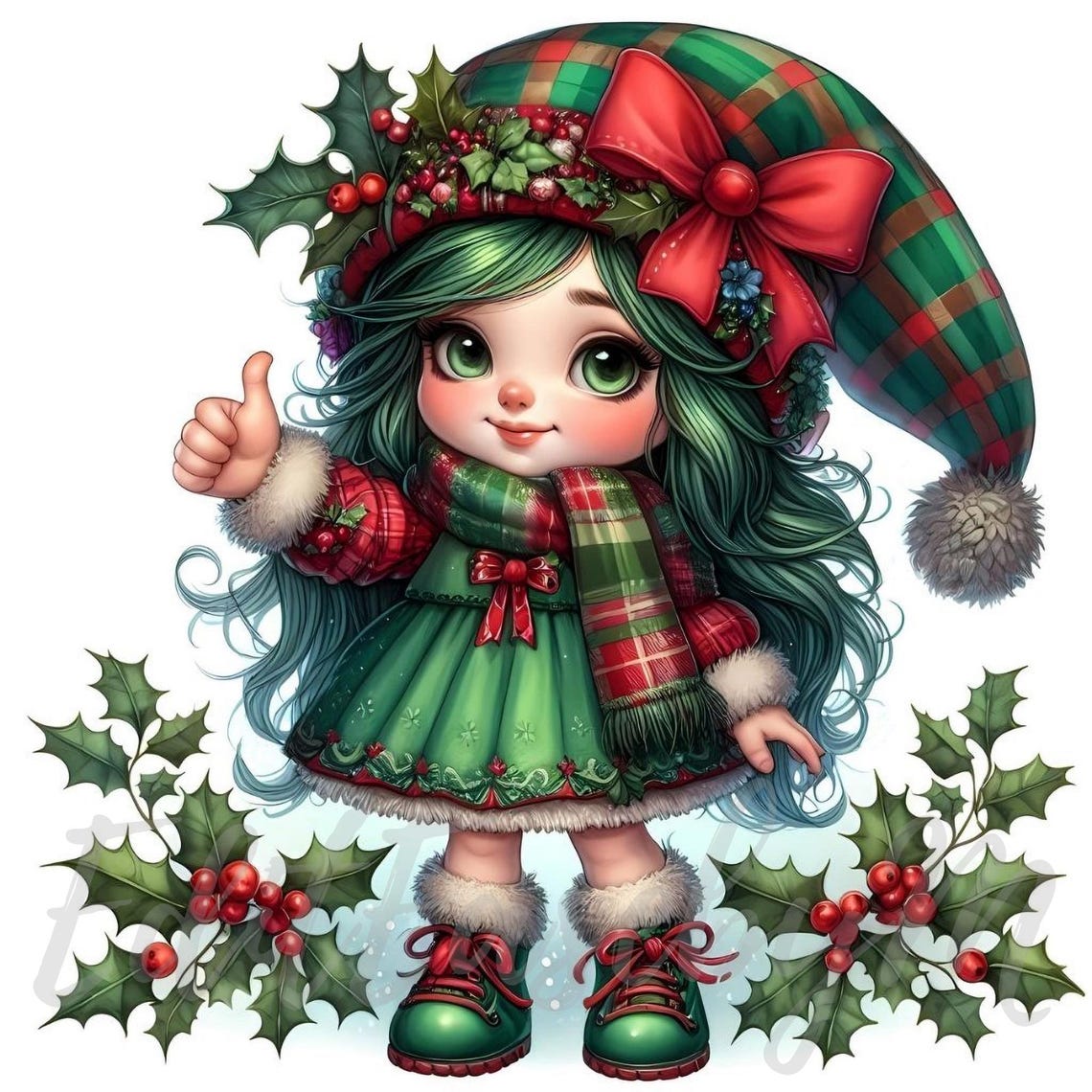 Mistletoe Mischief Gnome Clipart | 10 High-quality 300 DPI Jpegs ...