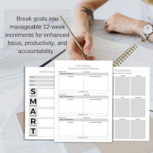 12 Week Year Planner Template | Printable 90 Day Goal Planner SMART ...