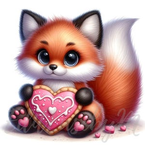 Snuggle Fox Clipart | 10 High-quality 300 DPI Jpegs Commercial Use ...
