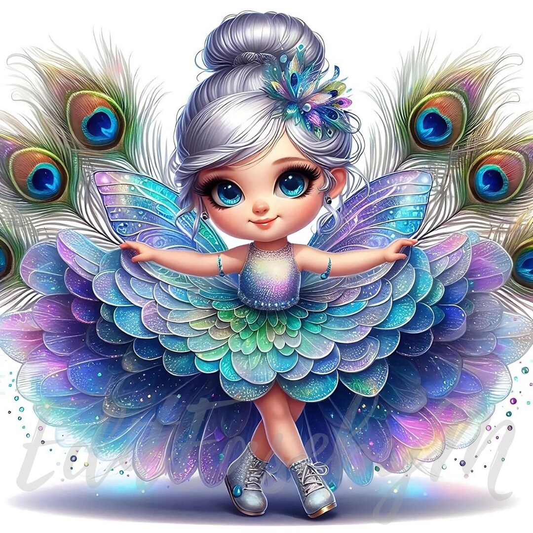 Peacock Prism Fairy Clipart | 10 High-quality 300 DPI Jpegs Commercial ...