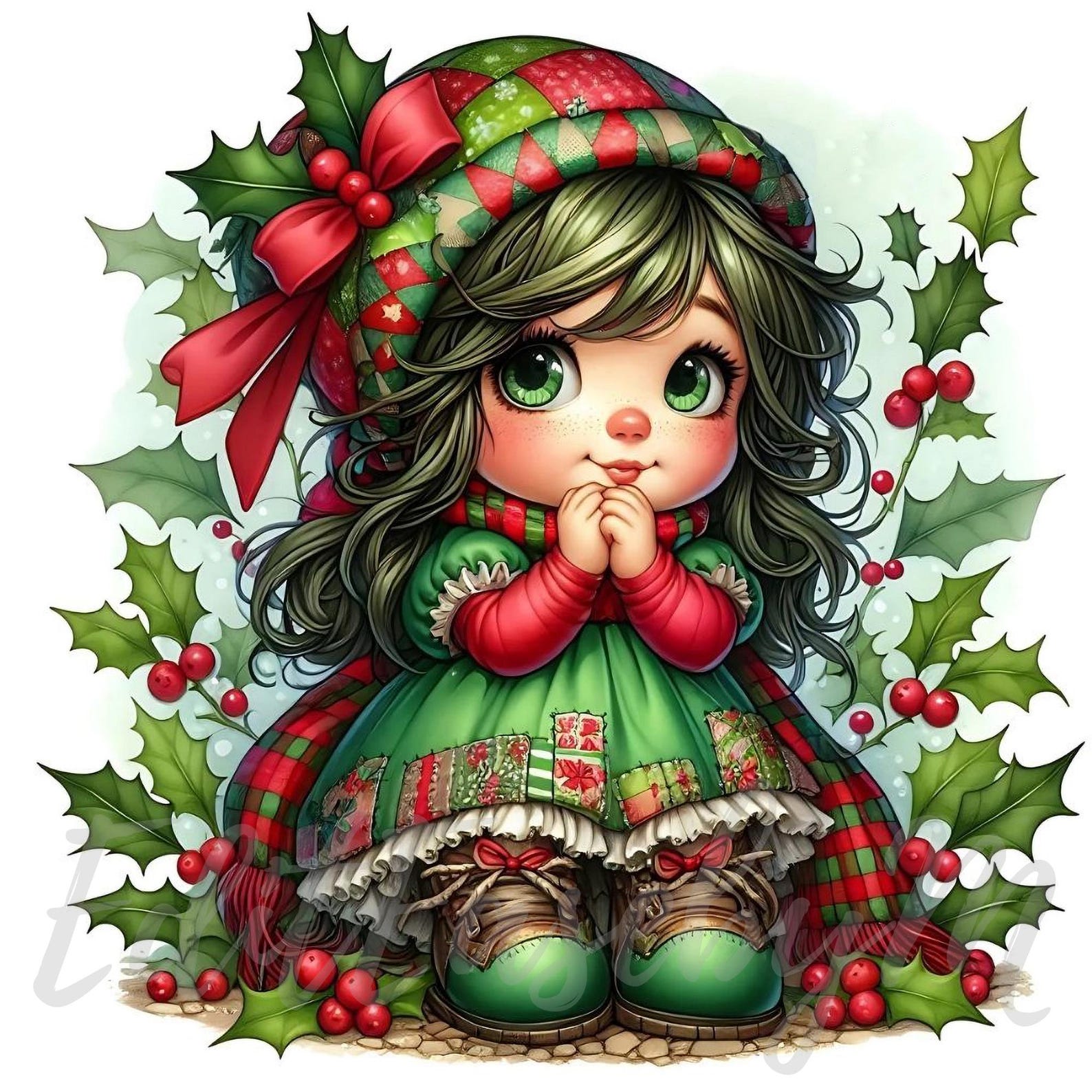Mistletoe Mischief Gnome Clipart | 10 High-quality 300 DPI Jpegs ...