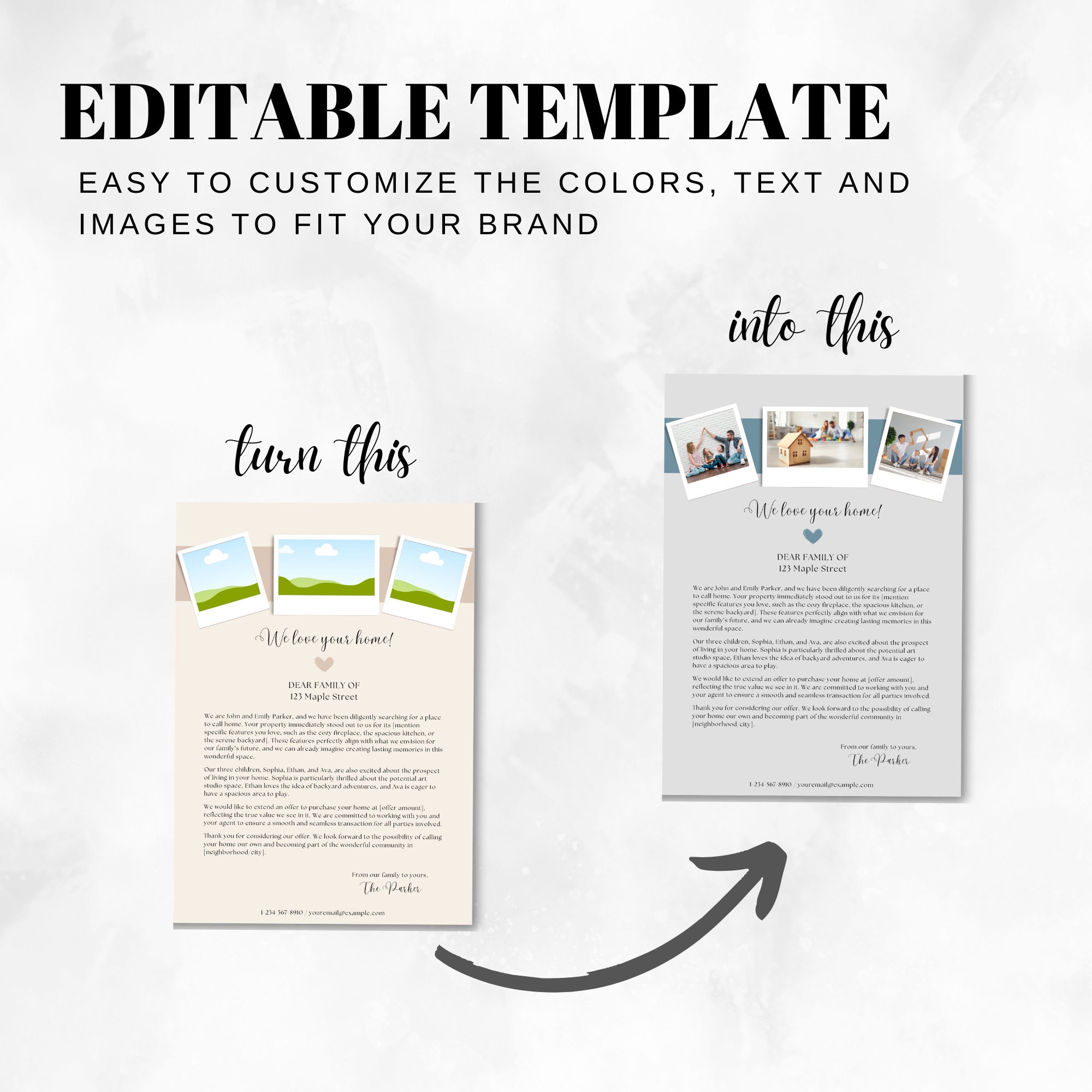 Home Offer Letter Template Canva Template Editable We Love Your Home ...