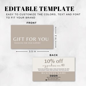 Editable Coupon Card Template Customizable Marketing Card for Small ...